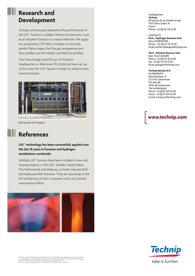 Technip Large Scale Vortex™ Burner Flyer V06-09-2013 | PDF | Manufacturing Industry | Industries