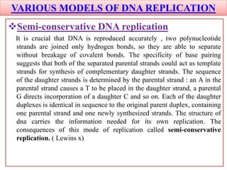 Replication of DNA different models-semiconservative,unidirectional and ...