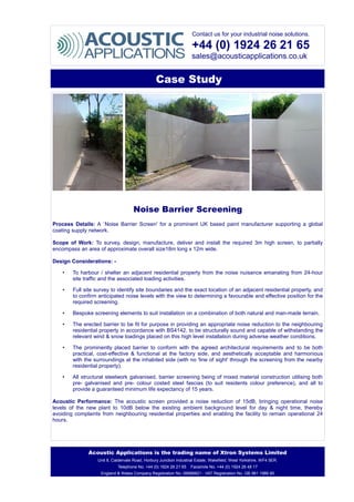 C4359 Case Study - Noise Barrier Screening | PDF