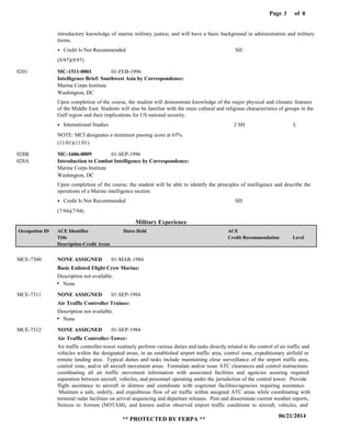 Joint Service Transcripts - David Winchester | PDF