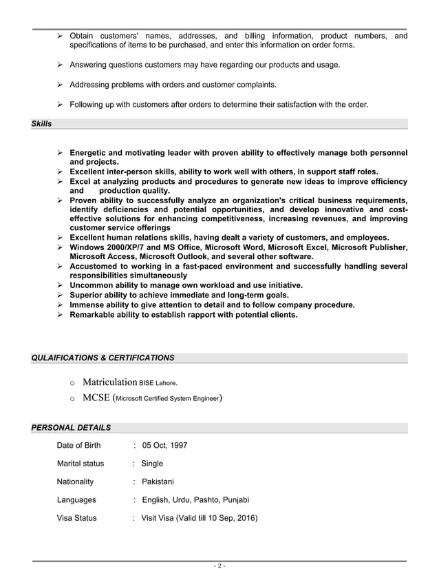 Syed Tayyab Hassan CV | PDF