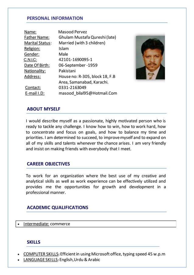 masood pervez cv | PDF