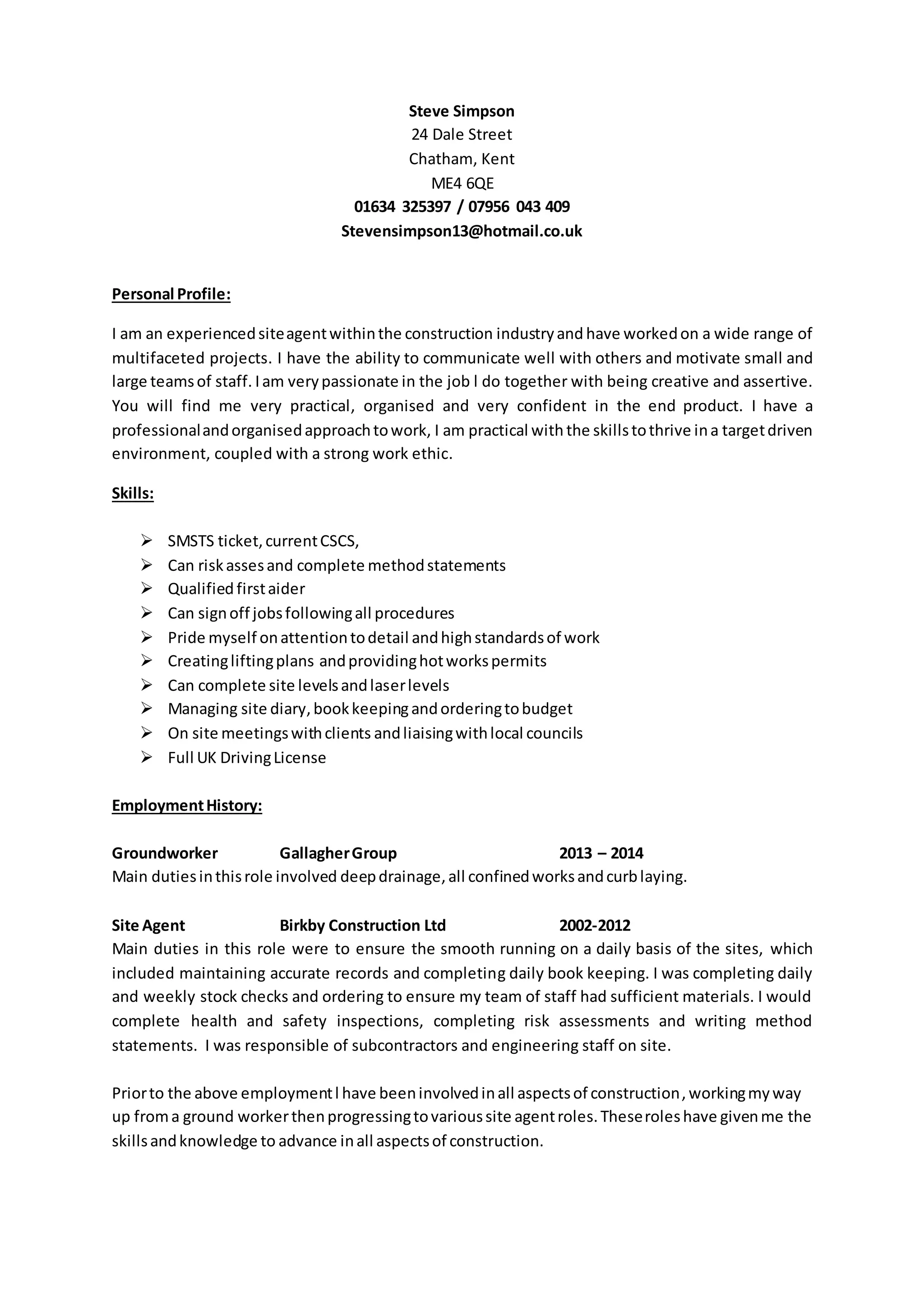 Steven Simpson CV | DOCX