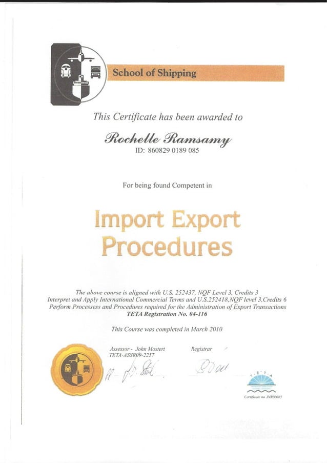 Imports Exports Certificate | PDF