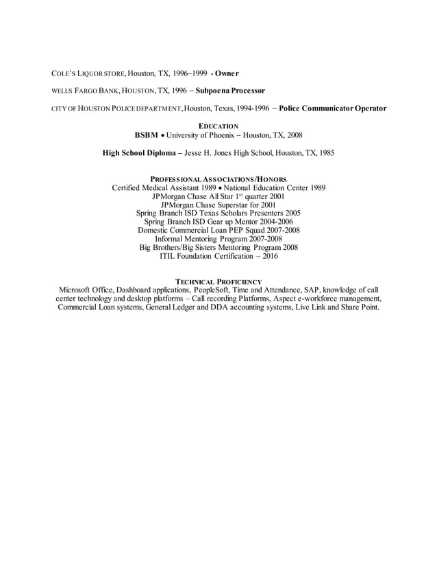 DianeIvyCole resume 2016 (1) | DOCX | Business Banking & Finance | Business
