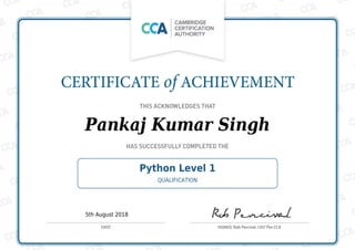 Cca certificate-python level 1 | PDF