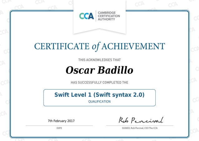Cca certificate-swift level 1 (swift syntax 2.0) | PDF