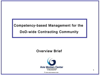 Competency-based Management for the DoD-wide Contracting Community | PPT