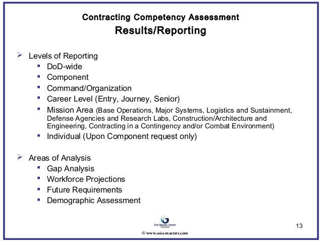 Competency-based Management for the DoD-wide Contracting Community