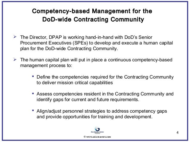 Competency-based Management for the DoD-wide Contracting Community