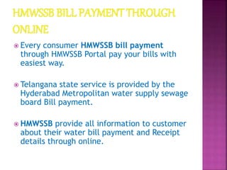 HMWSSB Bill Payment | PPTX | Water Services | Home Utilities