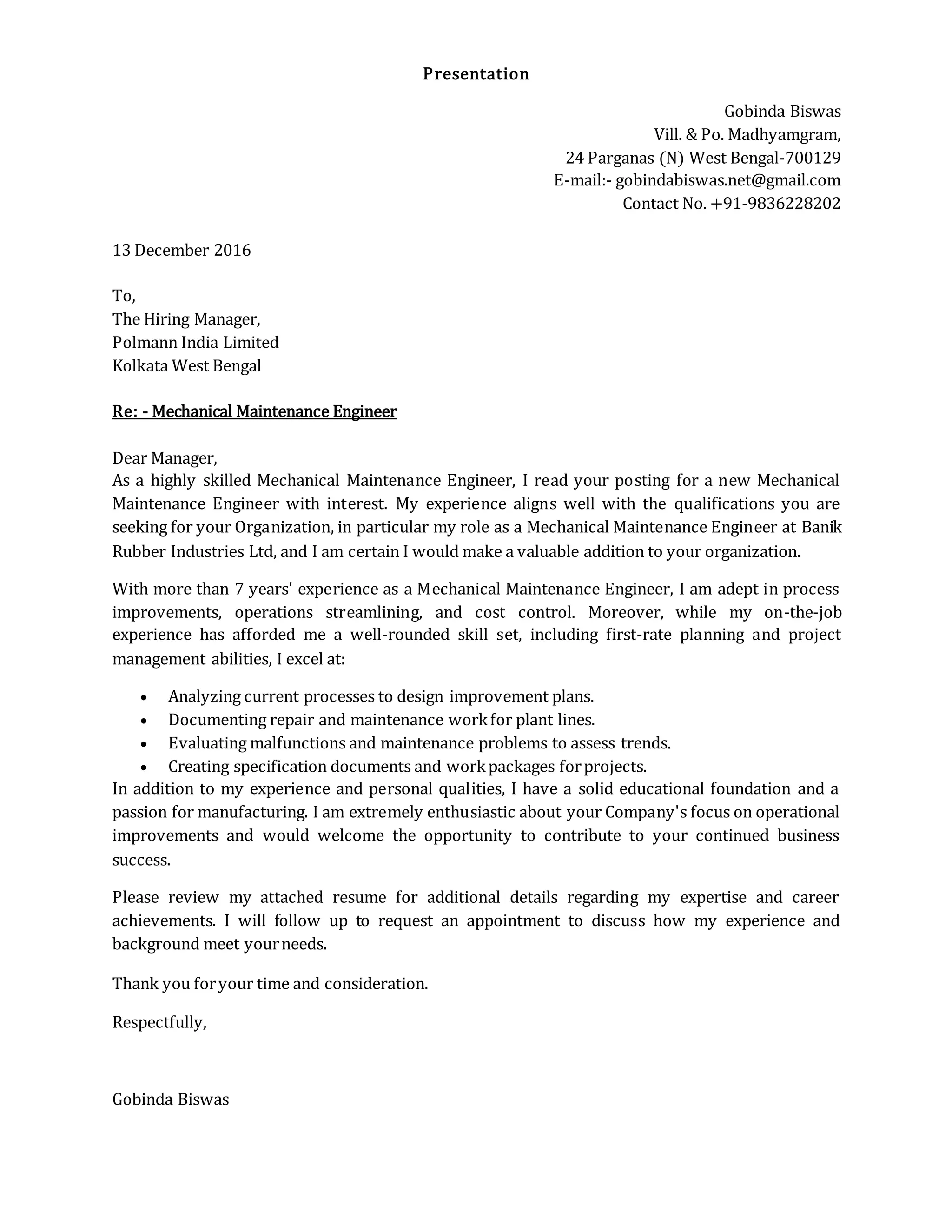 Gobinda Biswas Presentation | DOCX