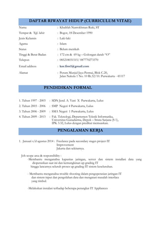 RIWAYAT HIDUP- revisi2 | PDF