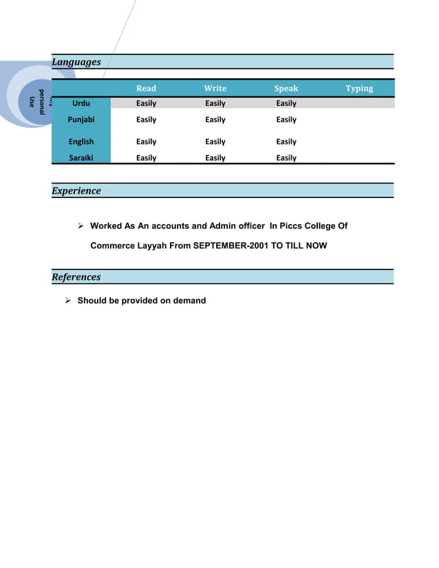 MALIK MUBEEN ARSHAD CV | DOC