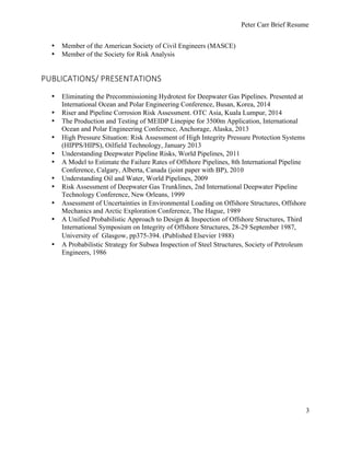 Peter Carr brief resume 2016-01-14 | PDF