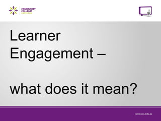 CCA eLearning Presentation | PPT