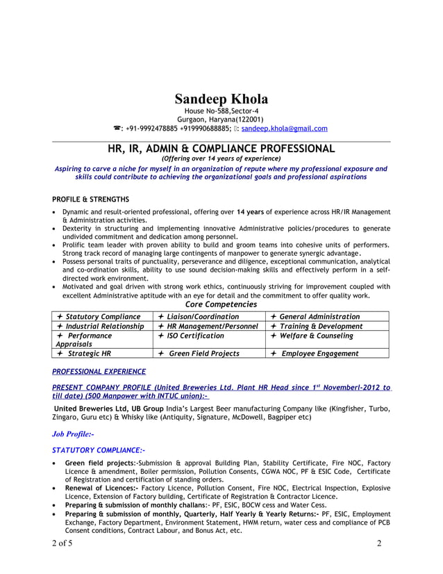 Resume HR SK | PDF
