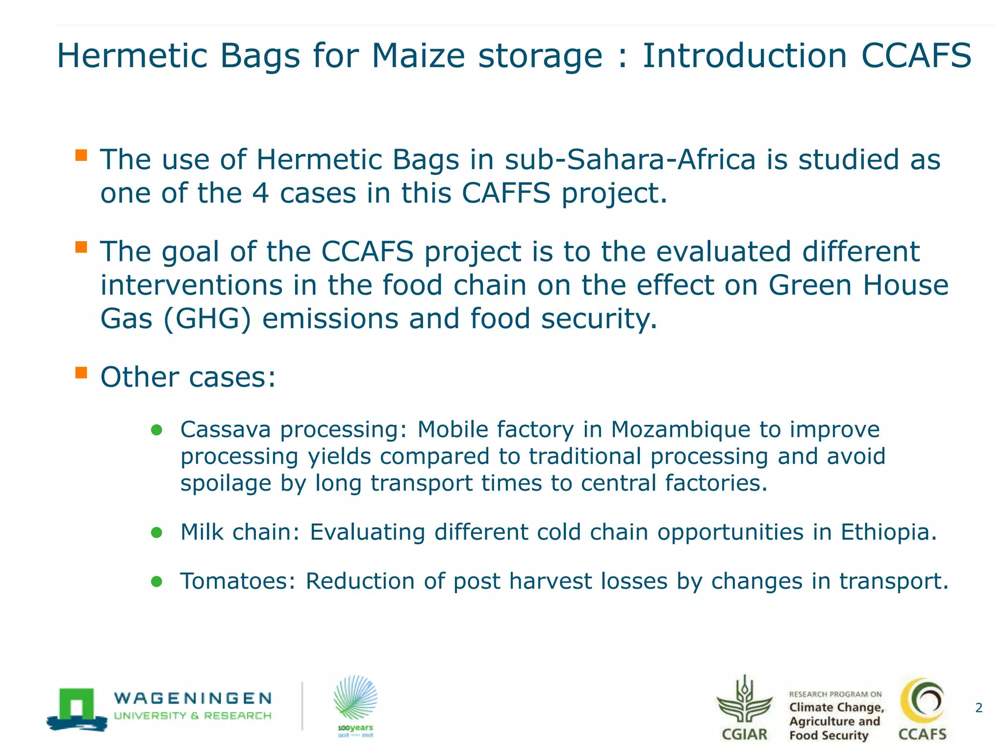 Hermetic bag for the storage of maize: Economic perspective in ...