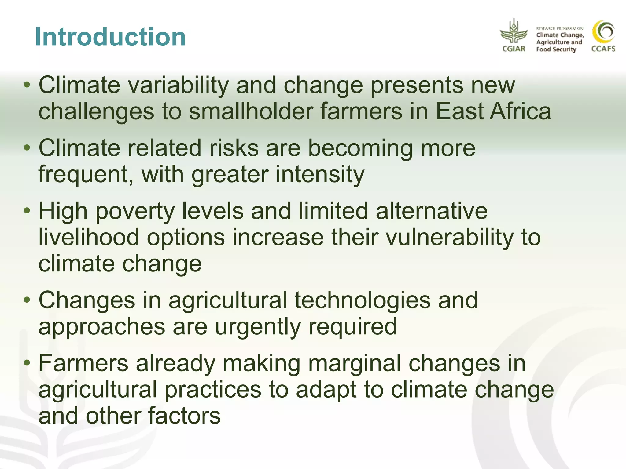 Managing climate risks through resilient crop interventions and climate ...