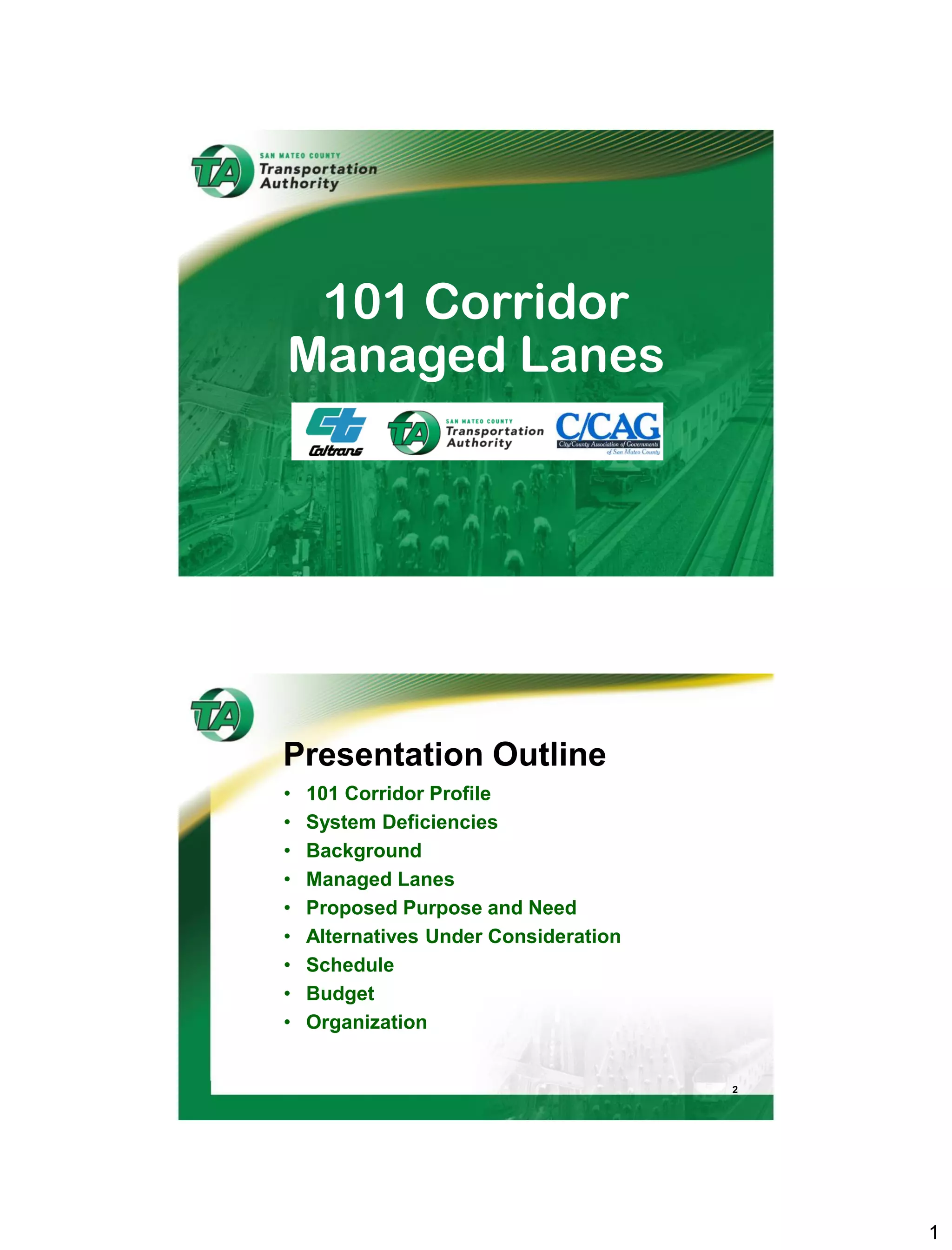 SMCTA 101 Corridor Managed Lanes 092816 | PDF