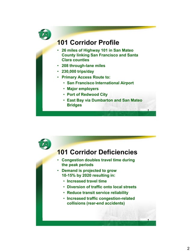SMCTA 101 Corridor Managed Lanes 092816 | PDF