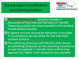 TRANSFFERING A CRITICALLY ILL OBSTETRIC PATIENT | PPTX
