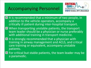 TRANSFFERING A CRITICALLY ILL OBSTETRIC PATIENT | PPTX