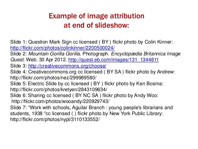 Creative Commons and Attribution (updated2013)