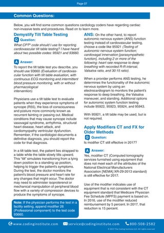 Cardiology Coding Alert White Paper | PDF