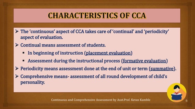 Continuous and Comprehensive Assessment (CCA) | PPTX | Educational ...