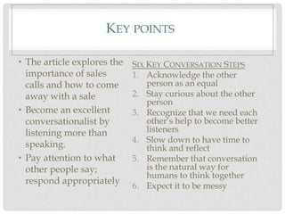 6 Keys to Conversation and Career Success | PPT