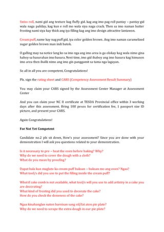 Conduct of Competency Assessment - Script | DOCX