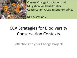 CCA strategies for biodiversity conservation contexts | PPTX