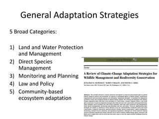 CCA strategies for biodiversity conservation contexts | PPTX