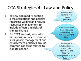 CCA strategies for biodiversity conservation contexts | PPTX