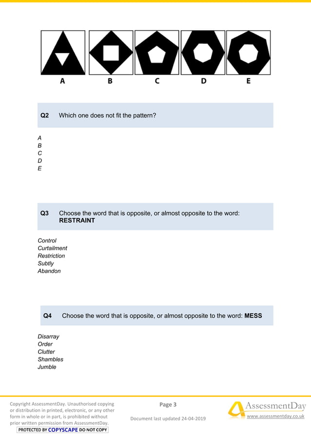 Ccat questions-assessment day | PDF