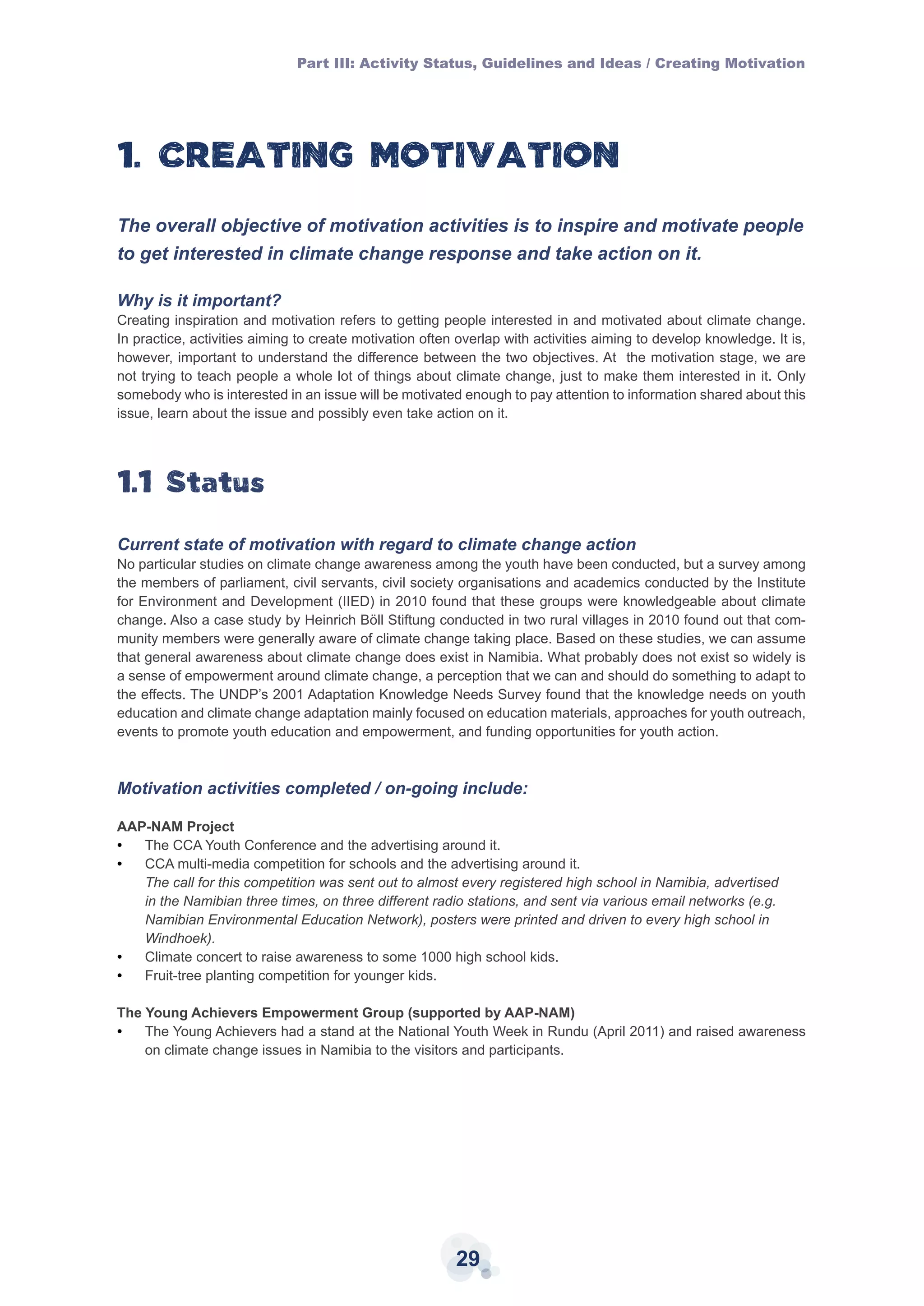 Namibia Climate Change Youth Action Programme | PDF