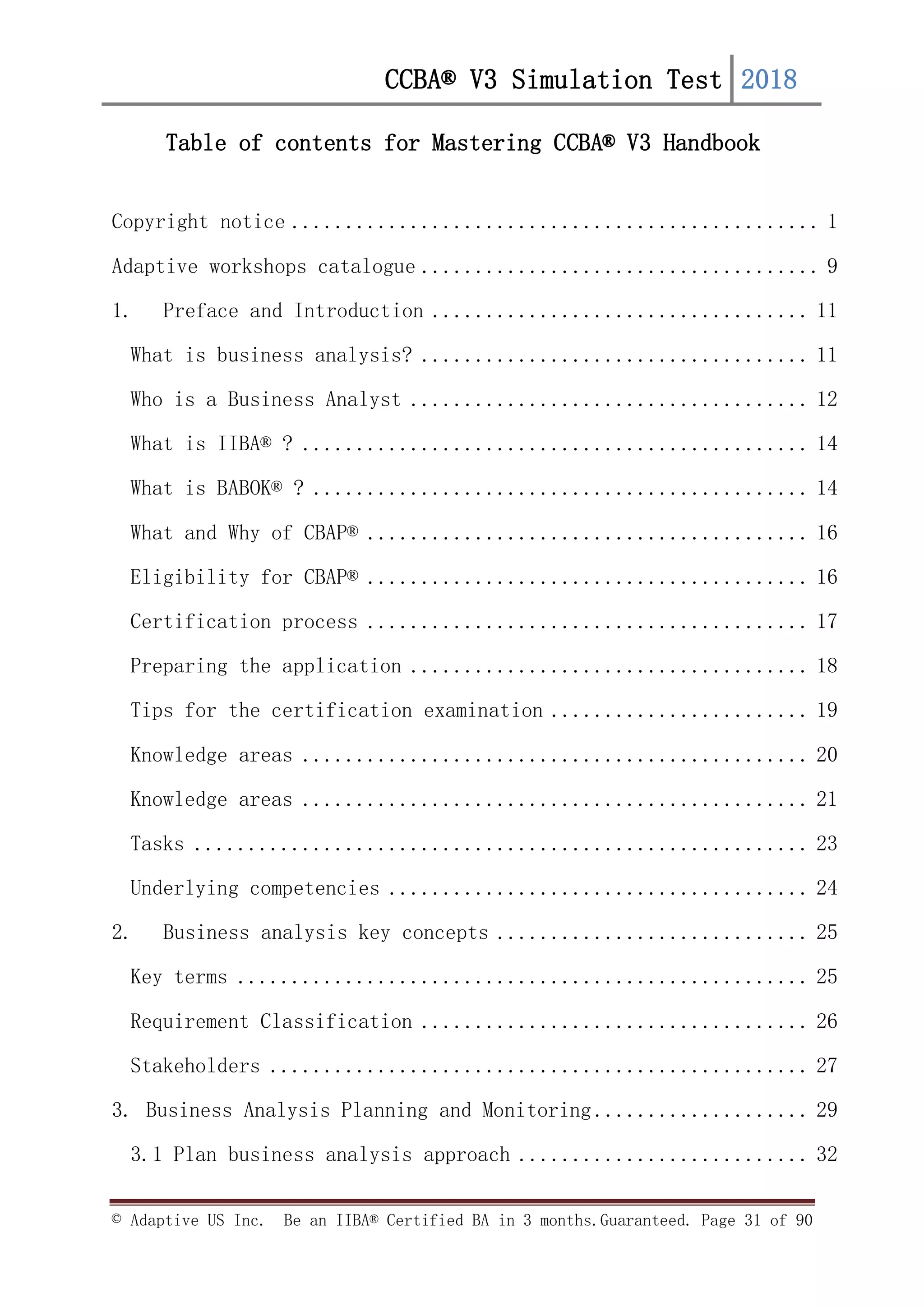 FREE CCBA v3 simulation Questions -set-1 | PDF