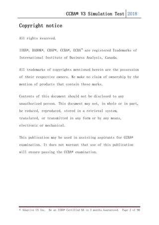 FREE CCBA v3 simulation Questions -set-1 | PDF