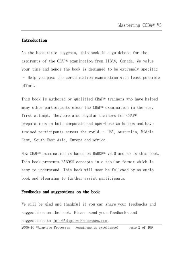 CCBA v3 Study Guide - Sample chapter