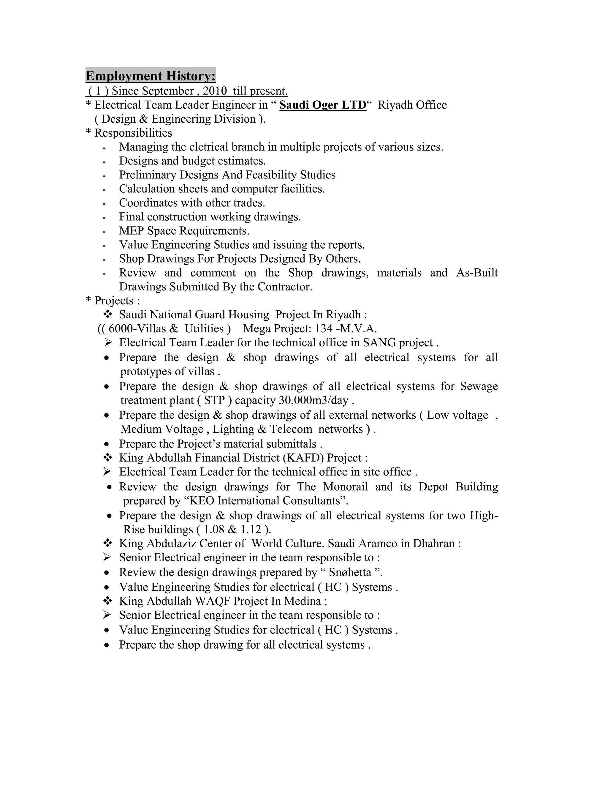 Electrical Team Leader | PDF