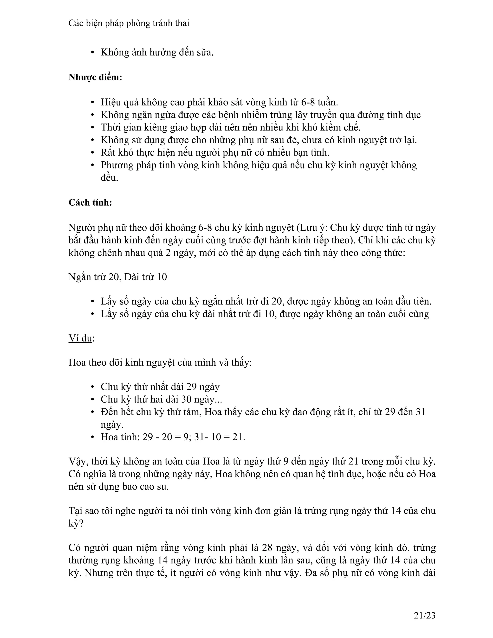cac bien phap phong tranh thai | PDF
