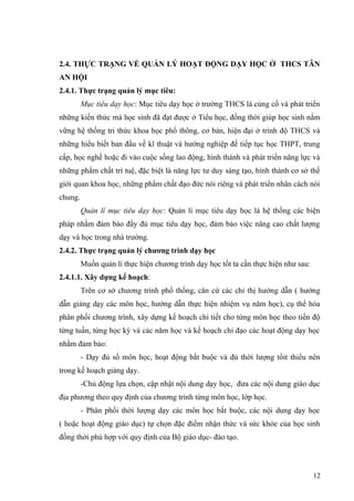 Các biện pháp quản lý hoạt động dạy học ở trường thcs tân an hội | PDF