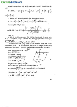 Các bài toán về vecto tọa độ trong không gian | PDF
