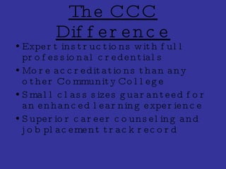 Ccc | PPT | College Education | Education