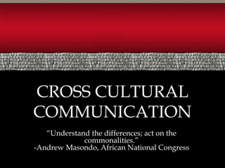 Cross Cultural Communication | PPT