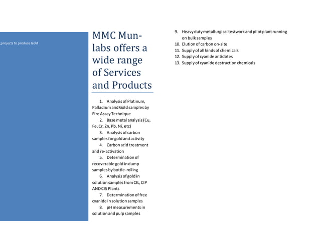 MMC Mun-labs Product List | DOCX