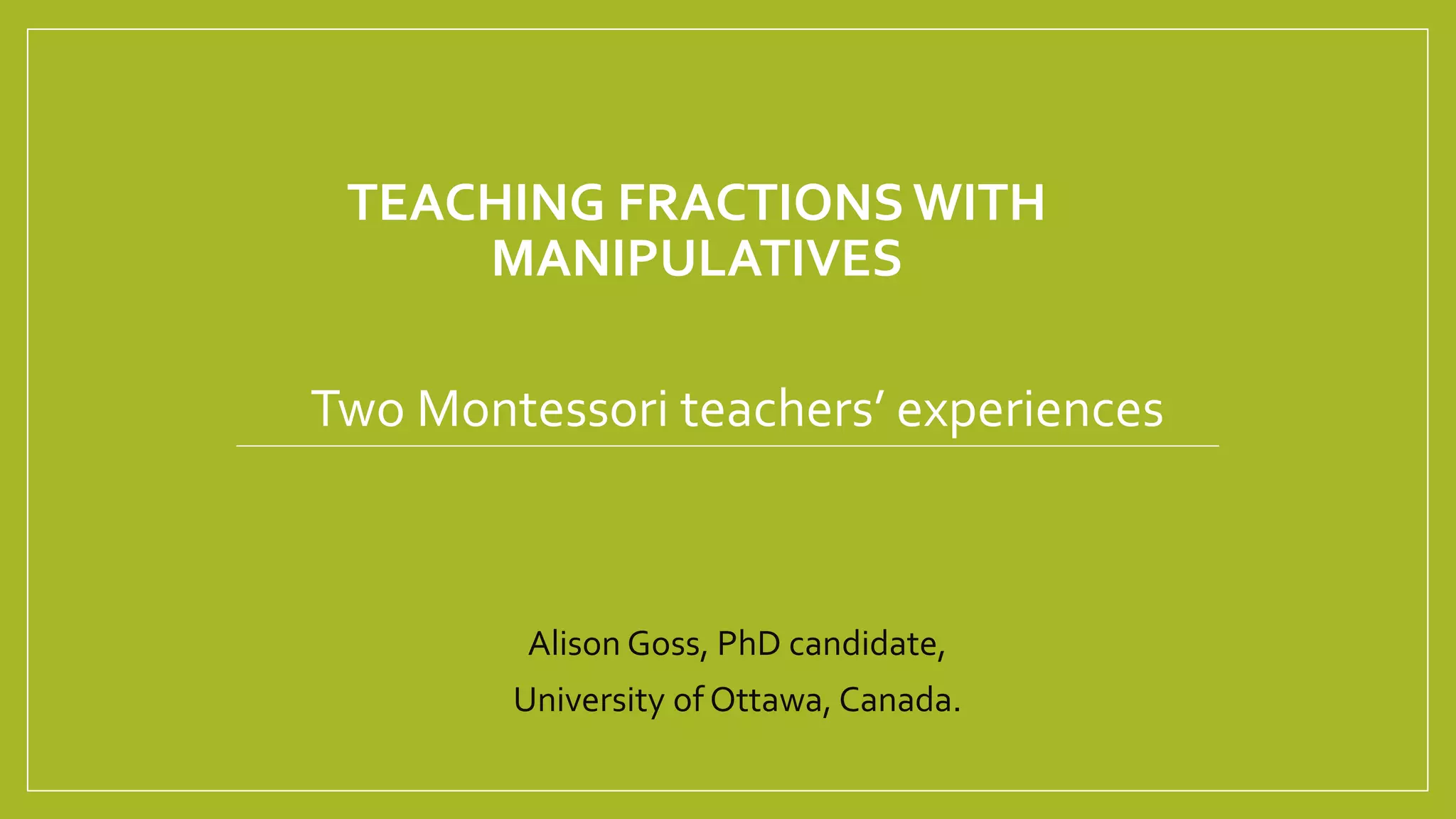 Teaching fractions with manipulatives | PPT