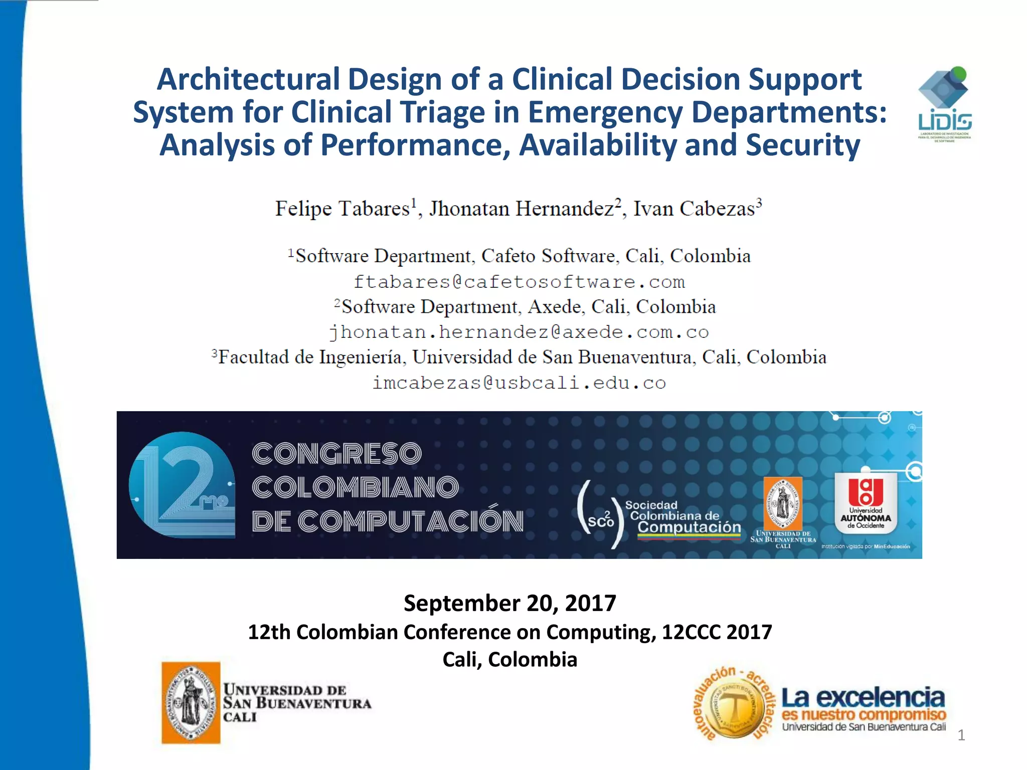 Architectural Design of a Clinical Decision Support System for Clinical ...