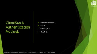 2FA and OAuth2 in CloudStack - Andrija Panić - ShapeBlue | PPT
